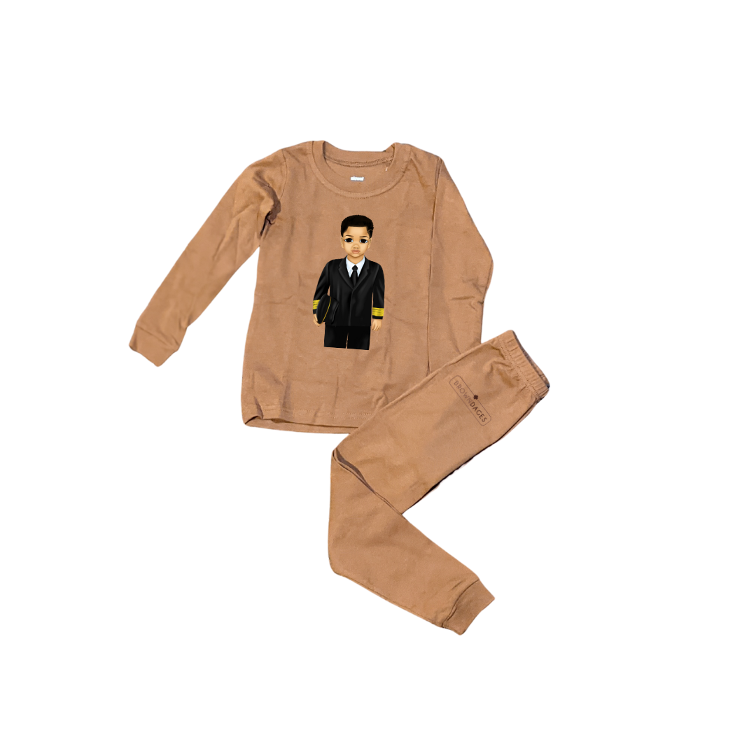 Pajamas "Pilot" (Long sleeve set) – Browndages
